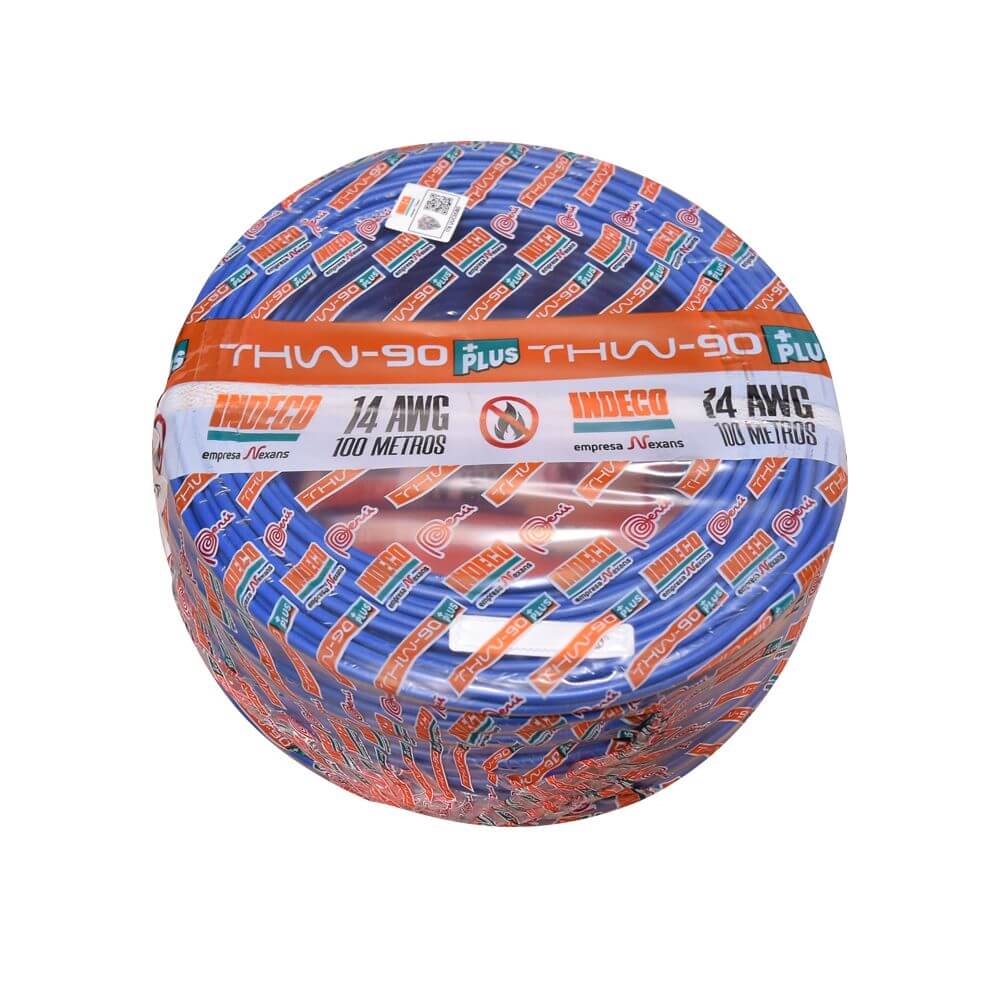 Cable THW-90+ 14AWG, 750V aislamiento PVC azul, clase 2, x rollo - TCS ...