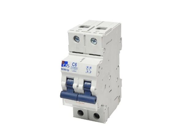 Interruptor termomagnético 2x6A 10kA 240/415V tipo C DIN – TCS Energy